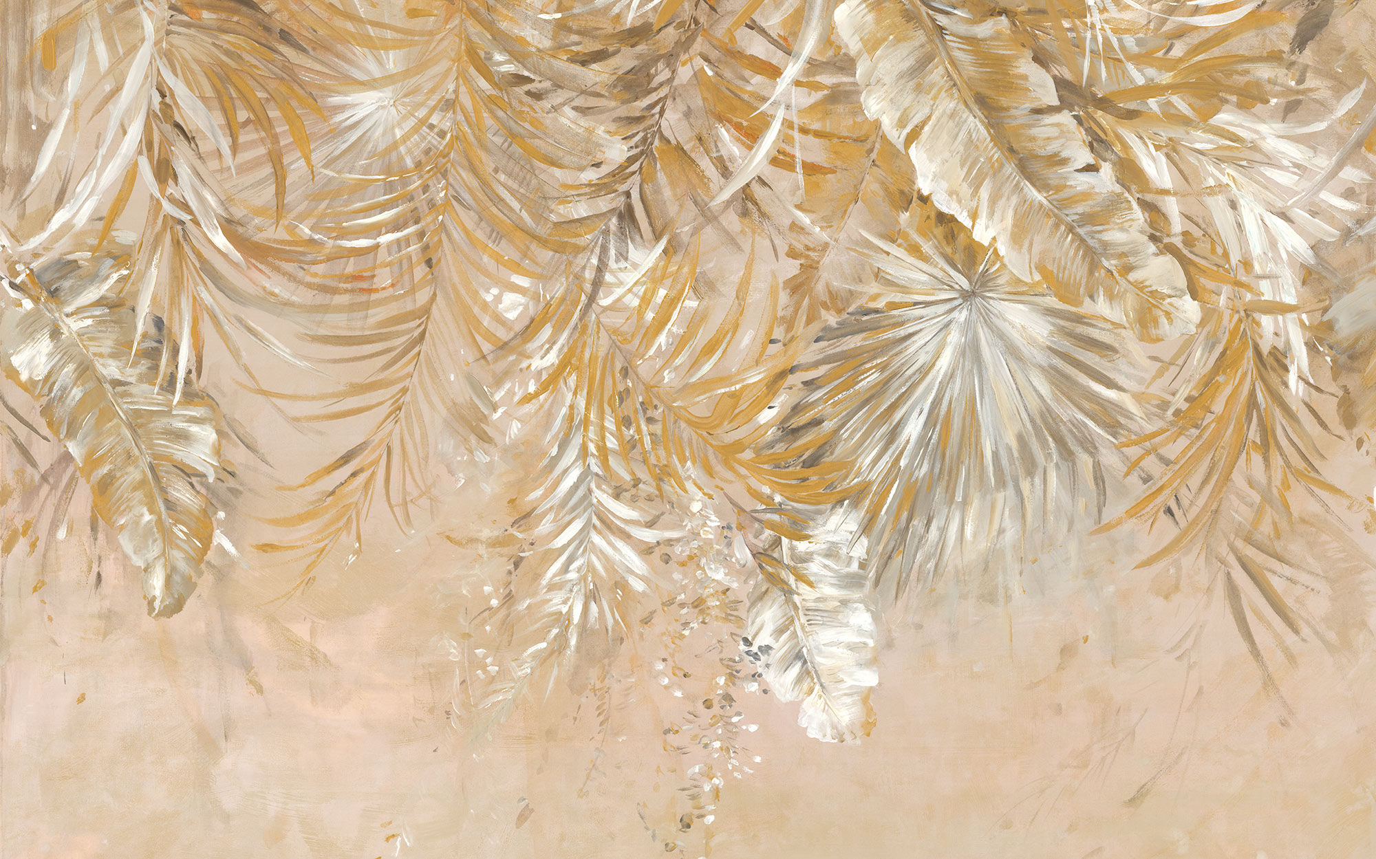 Coco Champagne - Papier Peint Tropical Chic | Photosmurales.fr