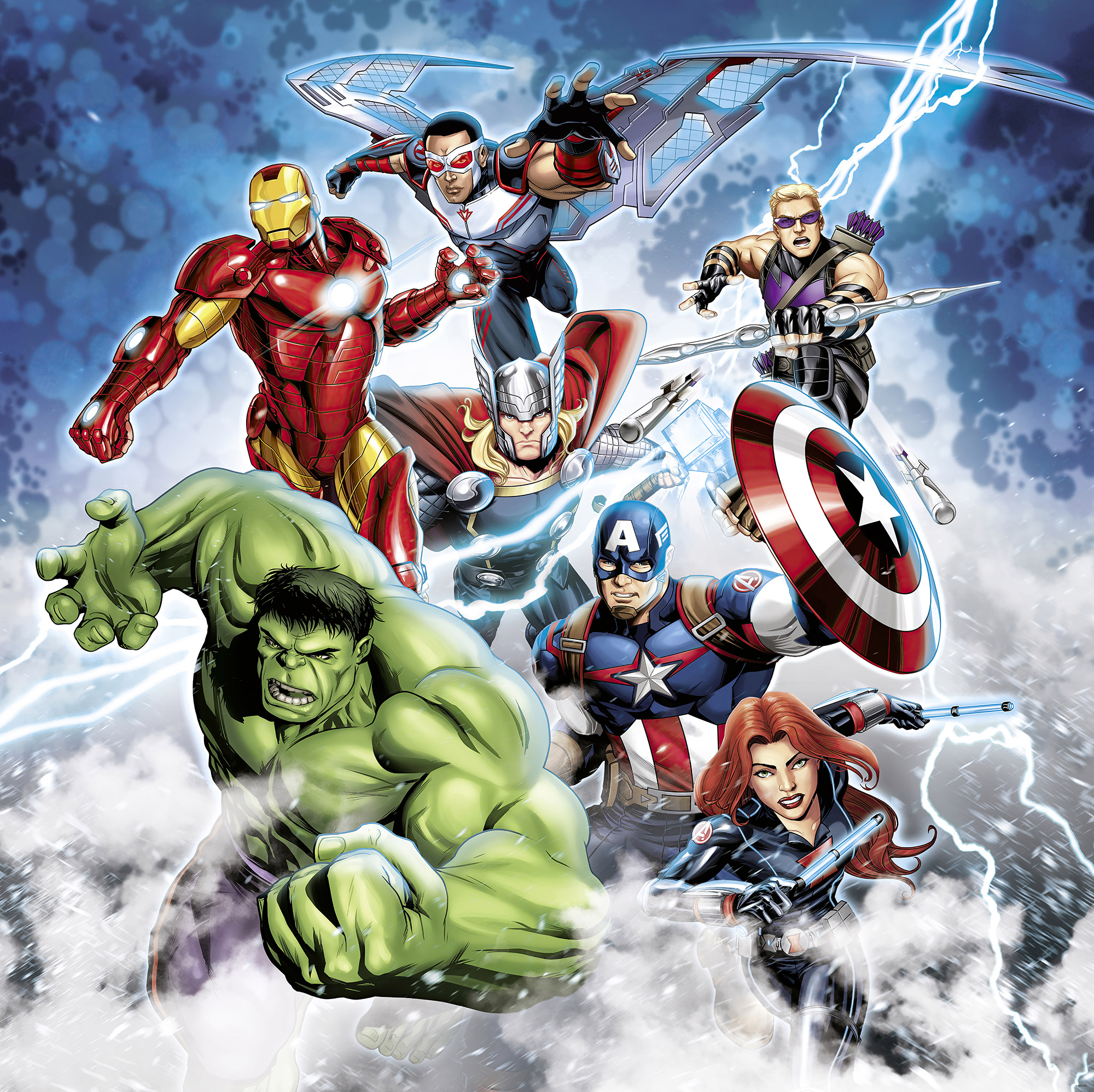 Marvel Avengers Mighty Team - Papier Peint Avengers Super-Héros ...